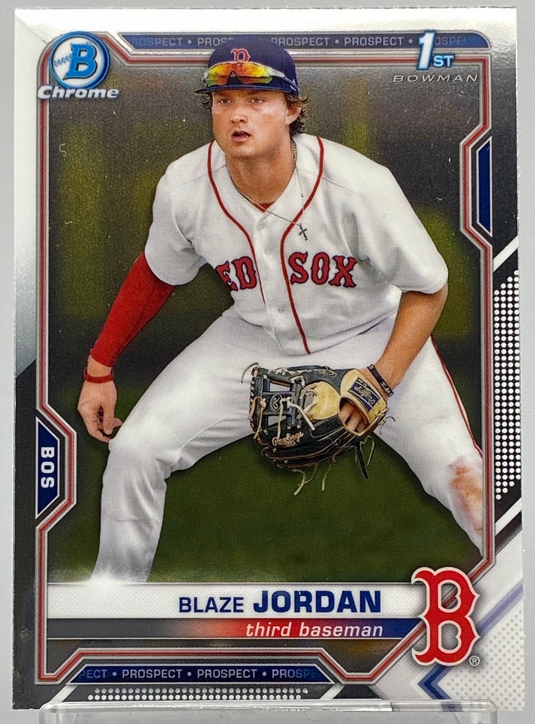 ORIGINAL Blaze Jordan Boston Red Sox - Bowman CHROME Prospects Rookie ...