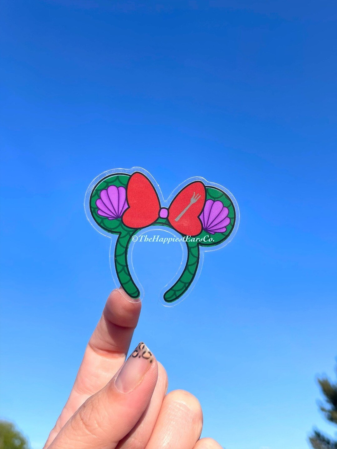 Ariel Inspired Transparent Mickey Ears Sticker/little Mermaid Inspired ...