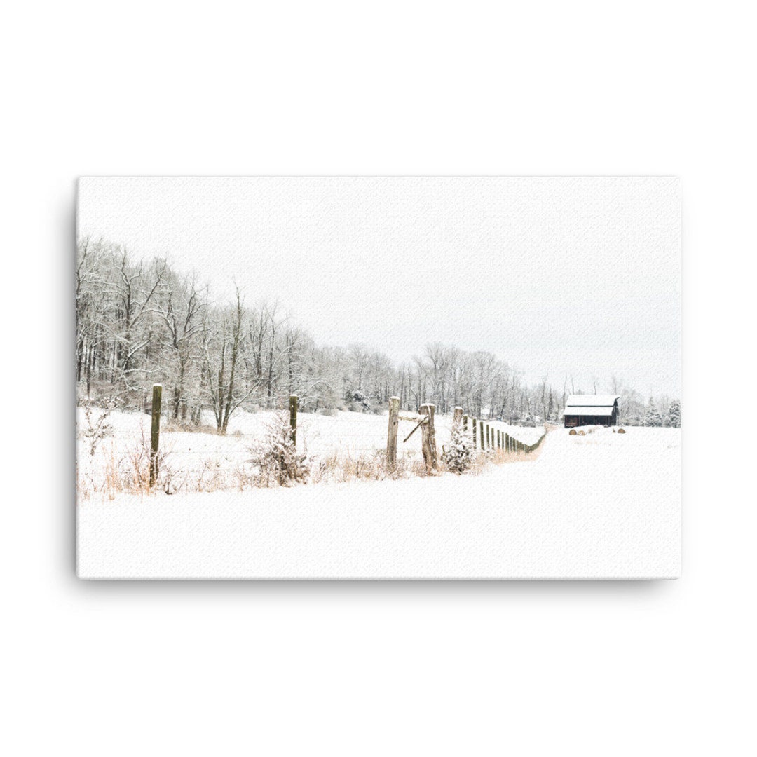 Barn in Snow Canvas, Barn Canvas, Winter Canvas, Barn in Snow Wall Art ...