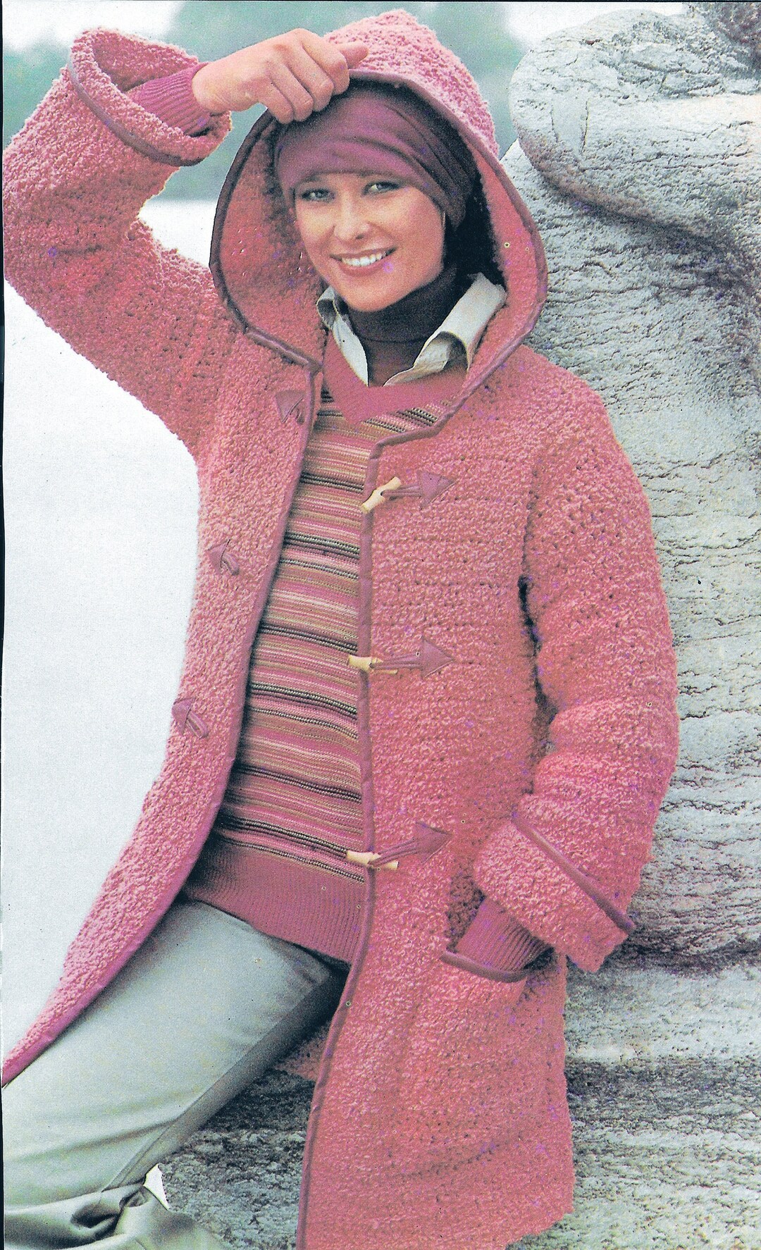 Crochet Pea Coat Vintage Crochet Pattern Hooded Duffle Coat ...