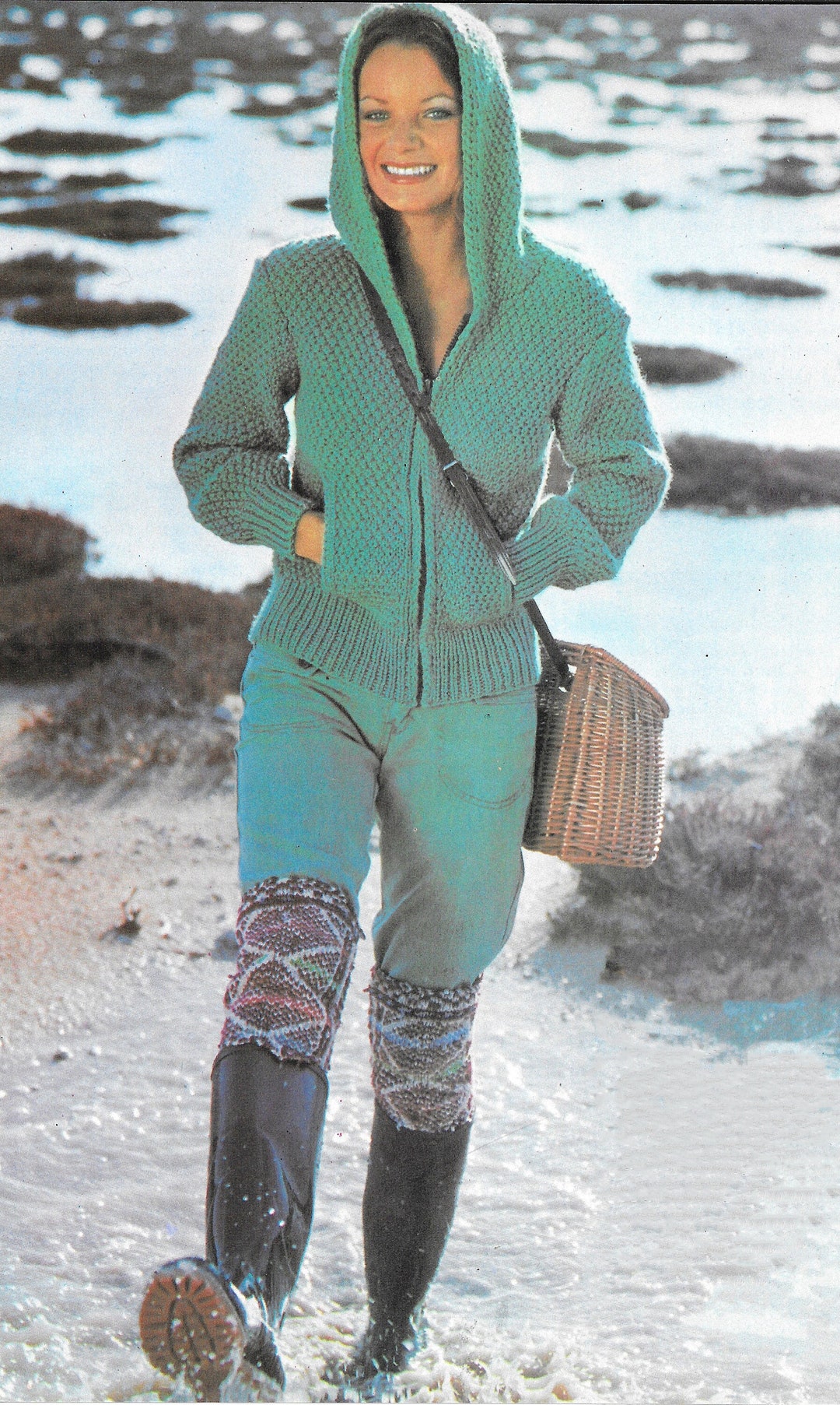 Hooded Knit Sweater PDF Pattern Warm Zip Jacket Vintage Pattern - Etsy