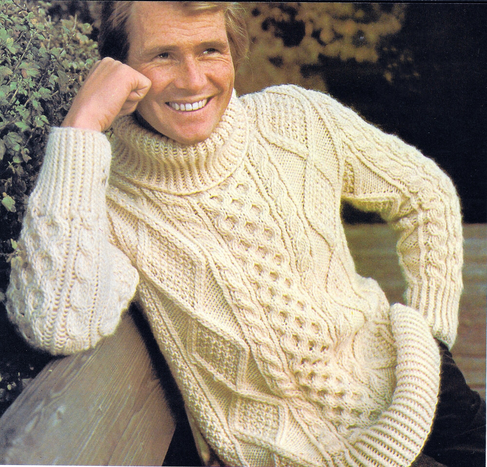 Aran Style Pullover Downloadable PDF Men Women Warm Sweater Vintage ...