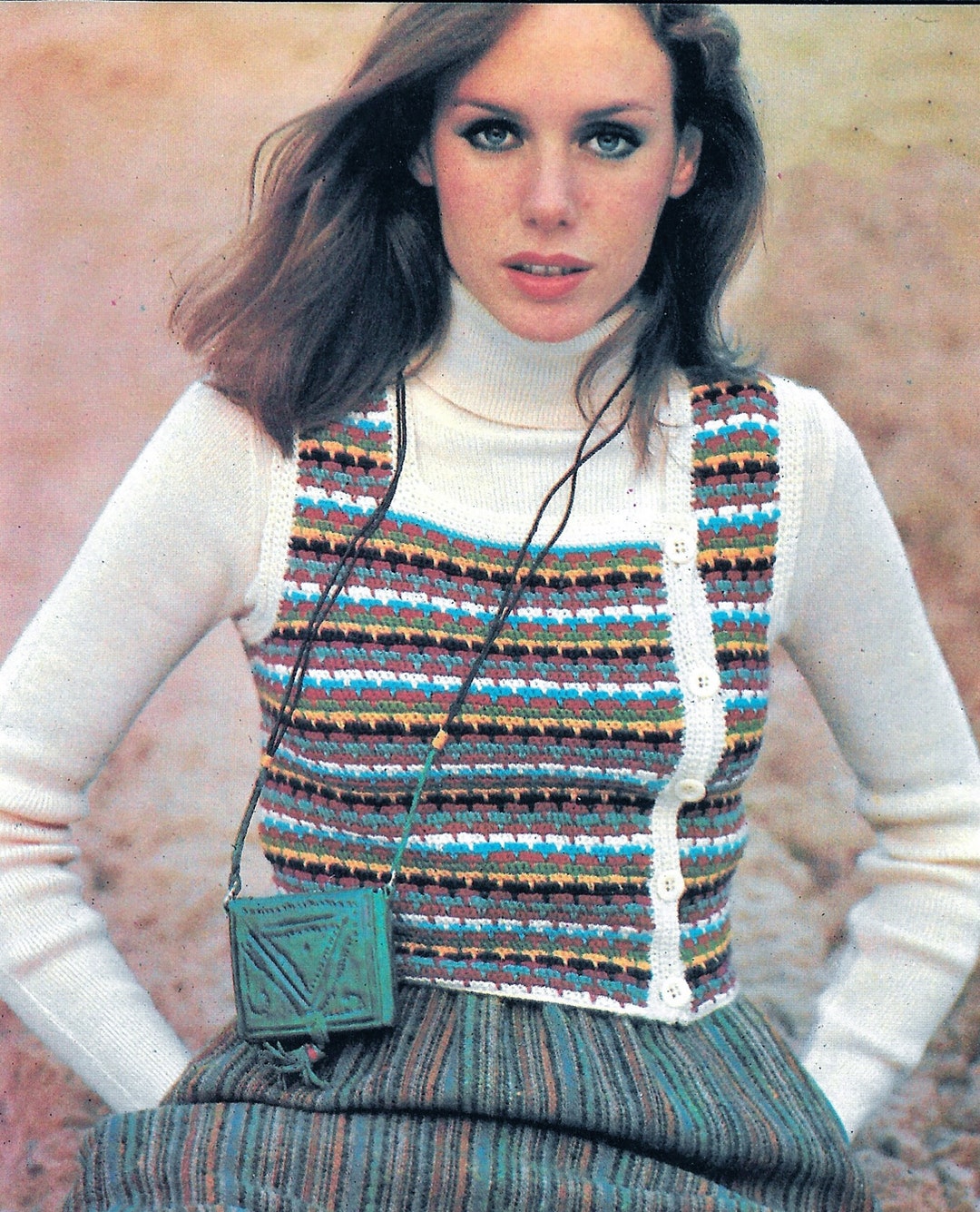 Interesting Crochet Vest PDF Pattern Button Front Vest Pattern - Etsy