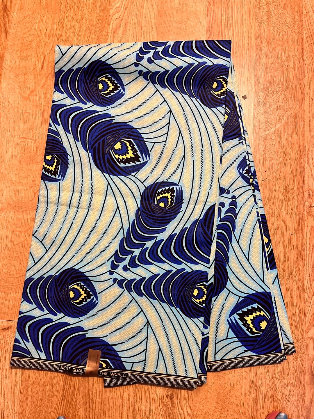 Light Blue African Print Fabric by the Yard / African Print Fabric per ...