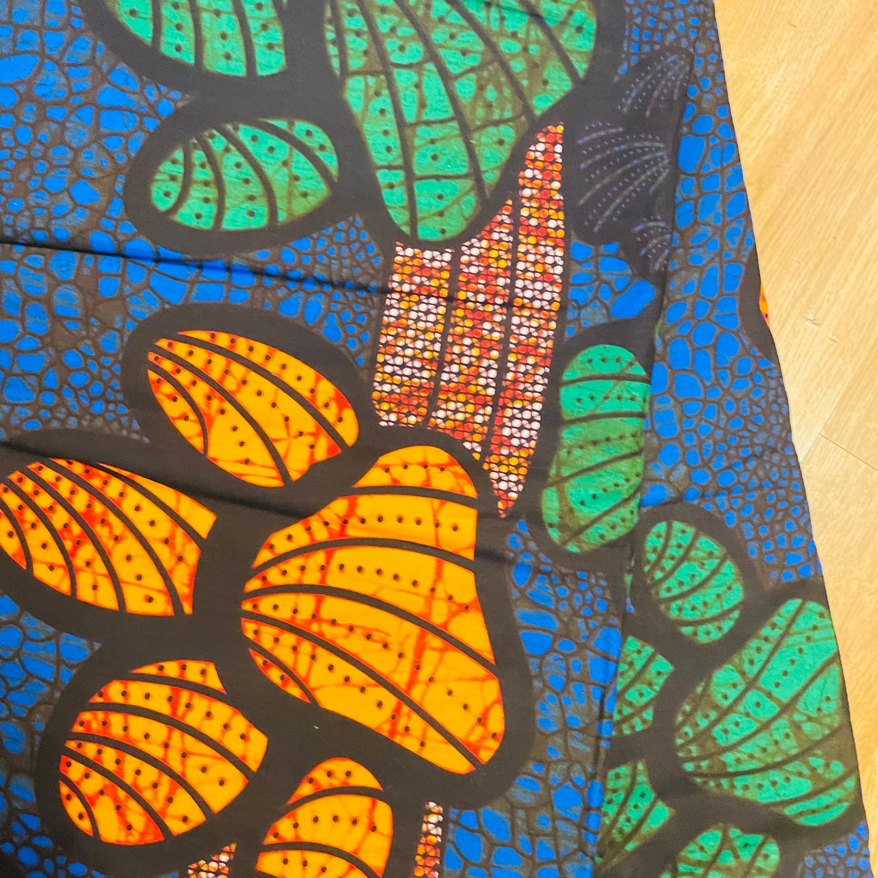 Dark Blue & Orange (limited Edition) African Print Fabric by the Yard ...