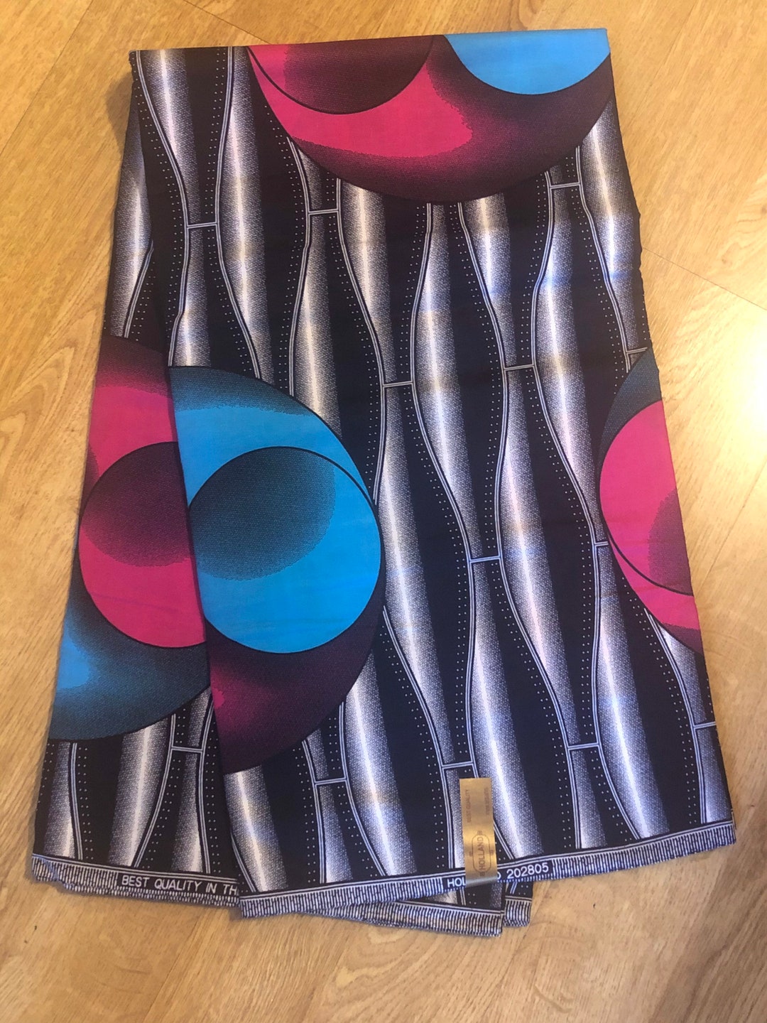 Pink and Blue African Print Fabric by the Yard / African Print Fabric ...