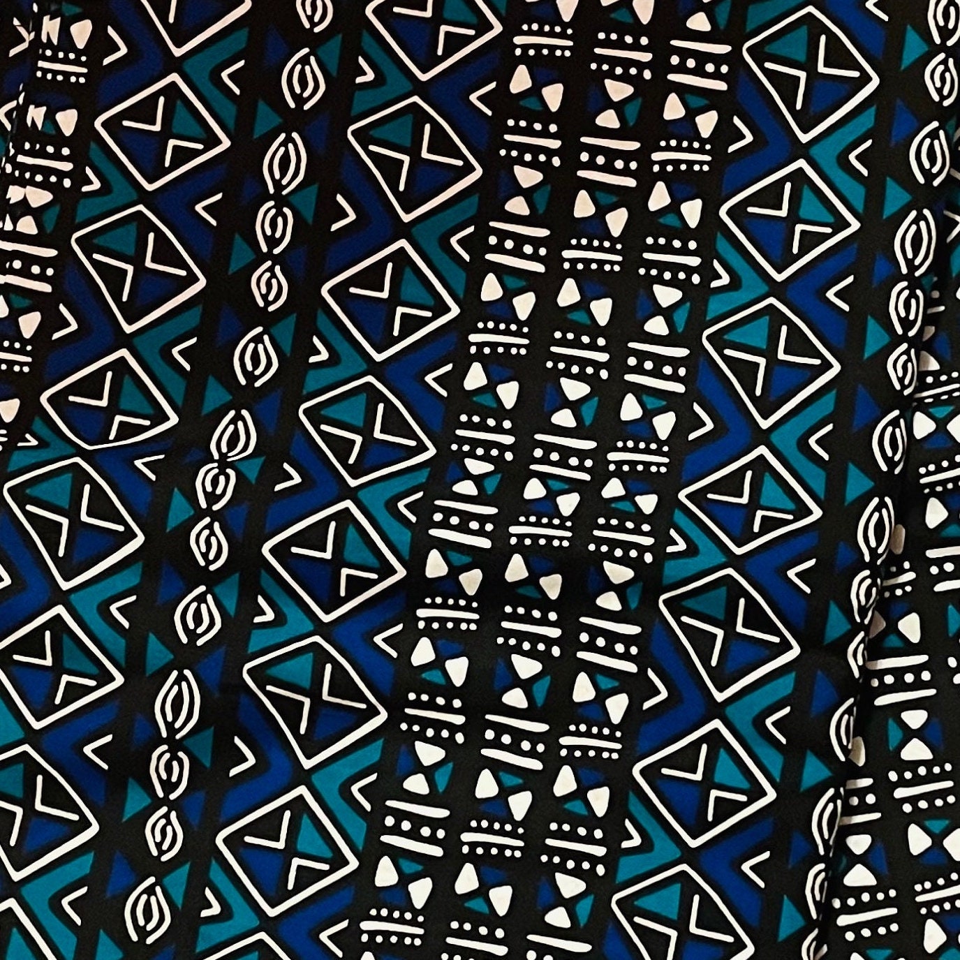 Blue Mudcloth African Print Fabric/ African Print Fabric per Yard/ Arts ...