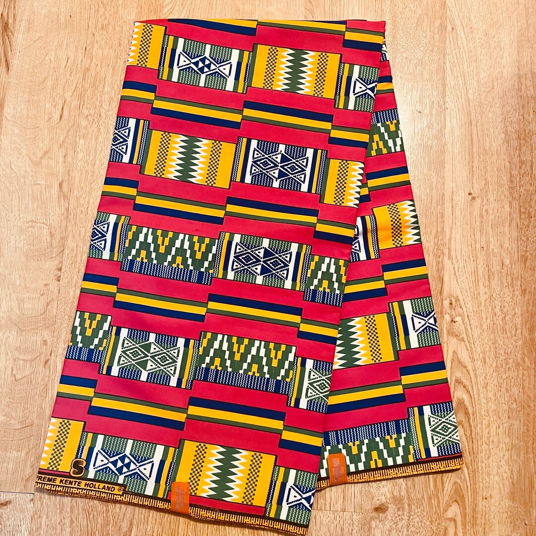 Pink Kente African Print Fabric by the Yard/ African Print Fabric per ...