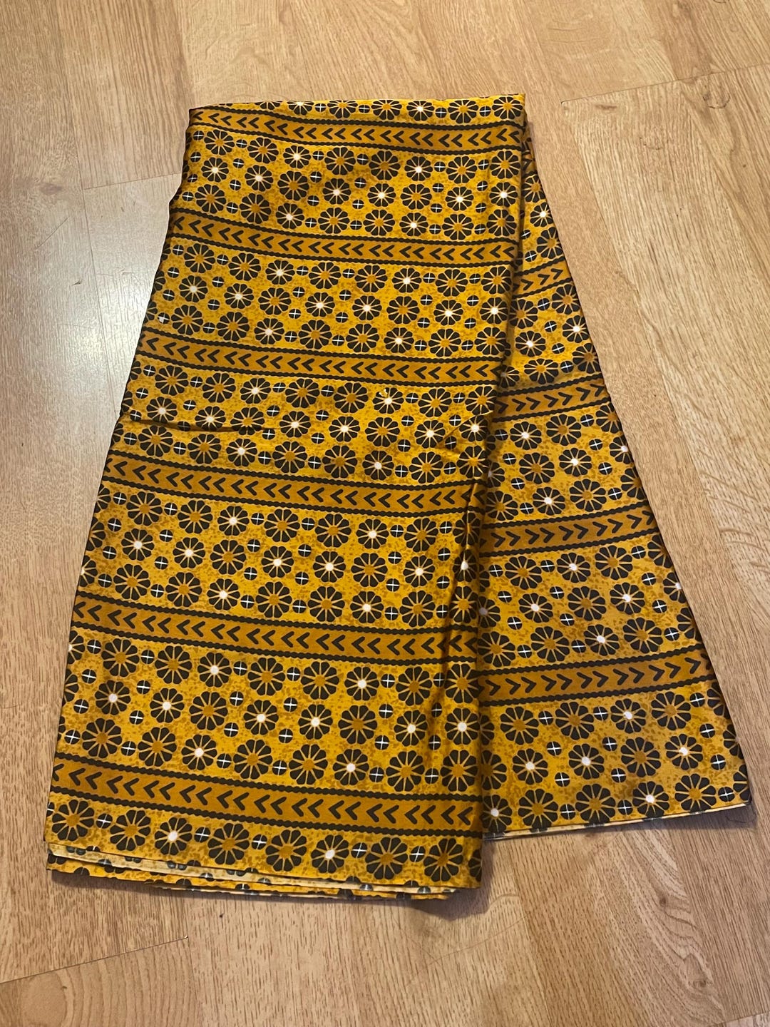 Gold & Black Silk African Print, Satin Top Suitable for All Occasions ...