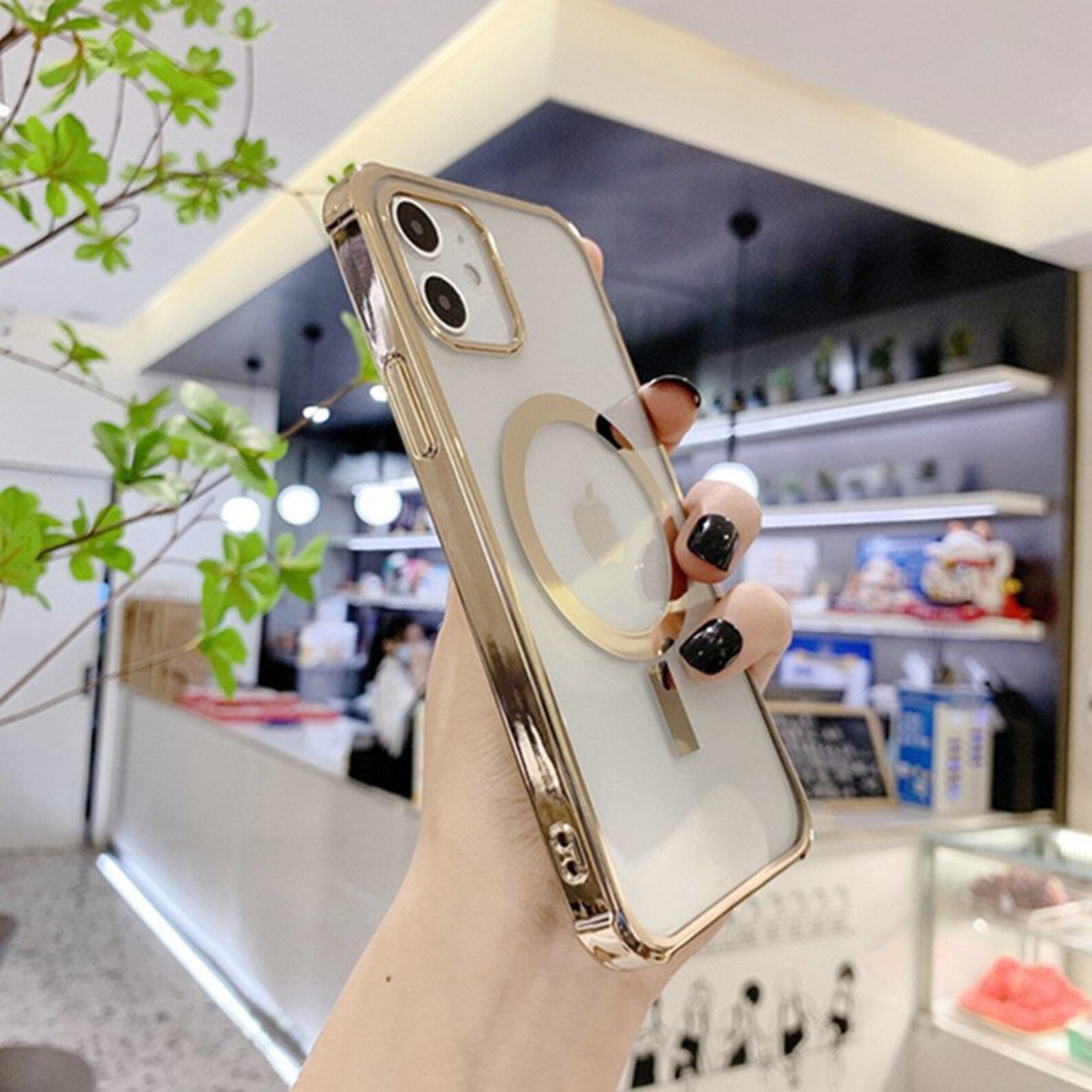Magsafe Chrome Plated Case With Magnetic Ring For Iphone 13 Etsy
