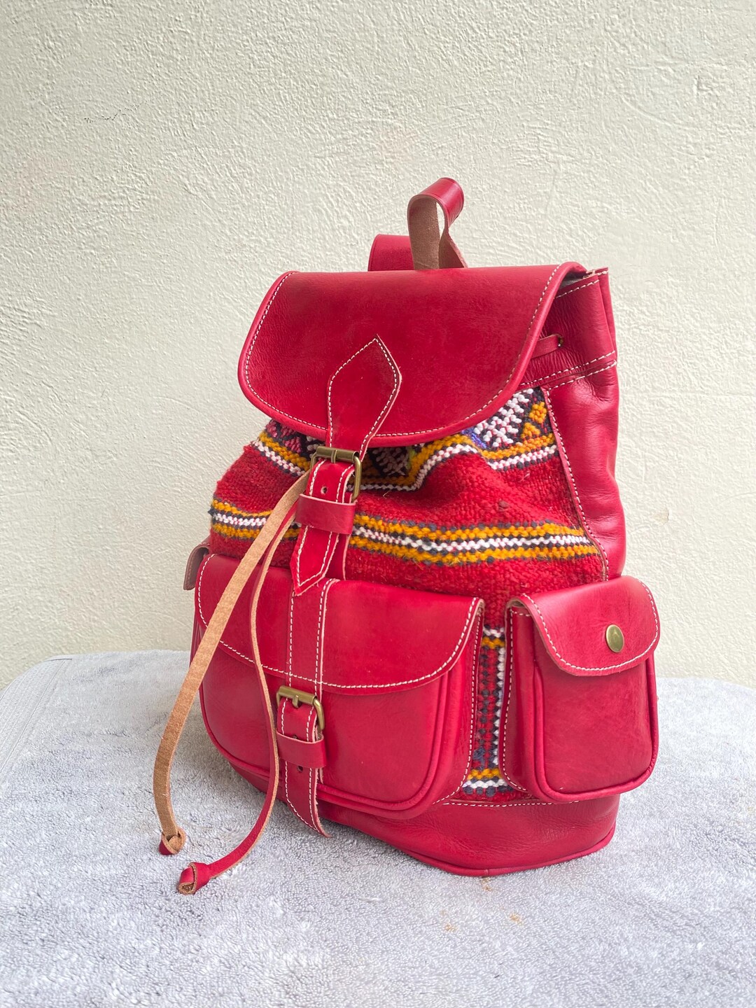 Ethnic Backpack in Kilim Fabric, Handmade With Care, Unique Moroccan ...