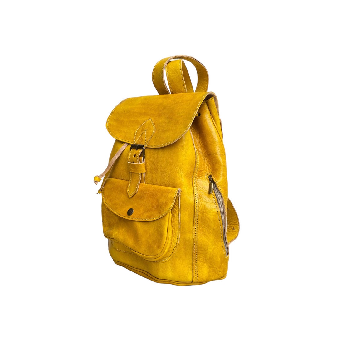 Handcrafted Natural Leather Backpack, Minimalist and Vintage Design ...