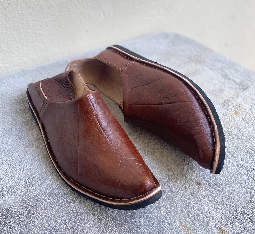Ali Baba Brown Berber Babouche – High-end Leather – Luxury Traditional ...