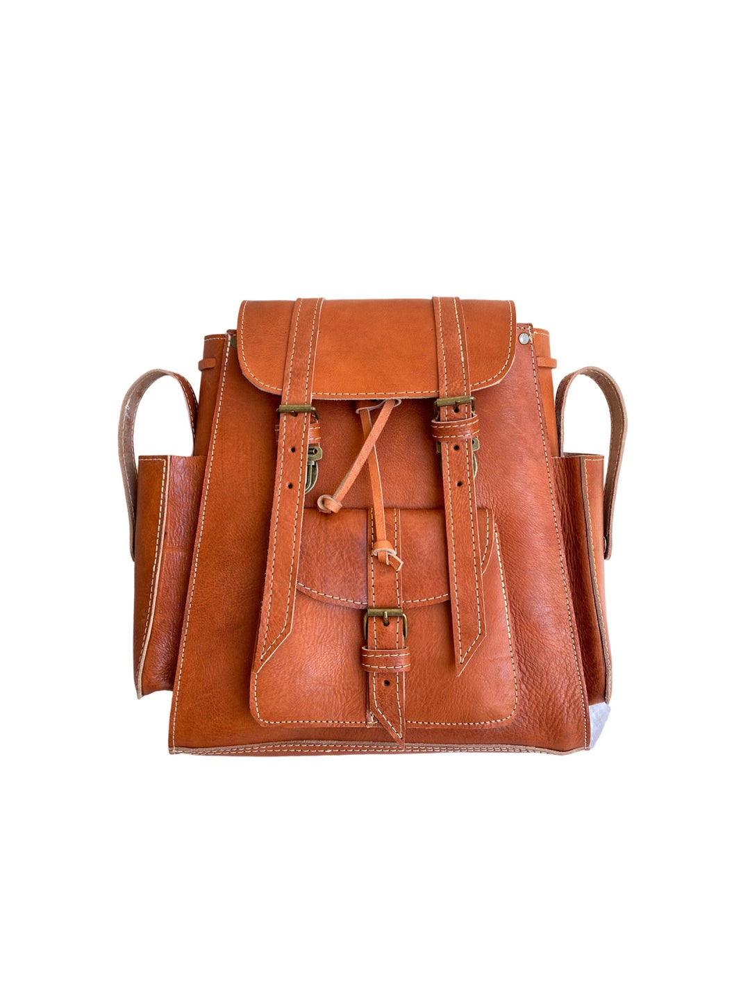 Professional Satchel Entirely in Real Leather, 100% Handmade, High-end ...