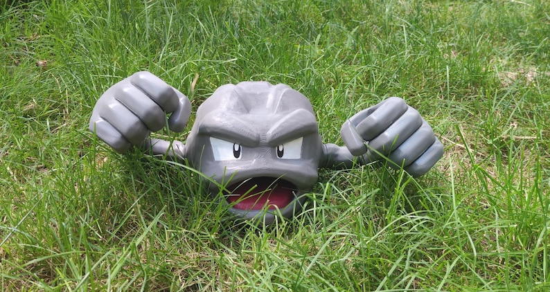 Life-size Geodude Pokémon 3D Printed & Hand-painted Prop (made to Order ...