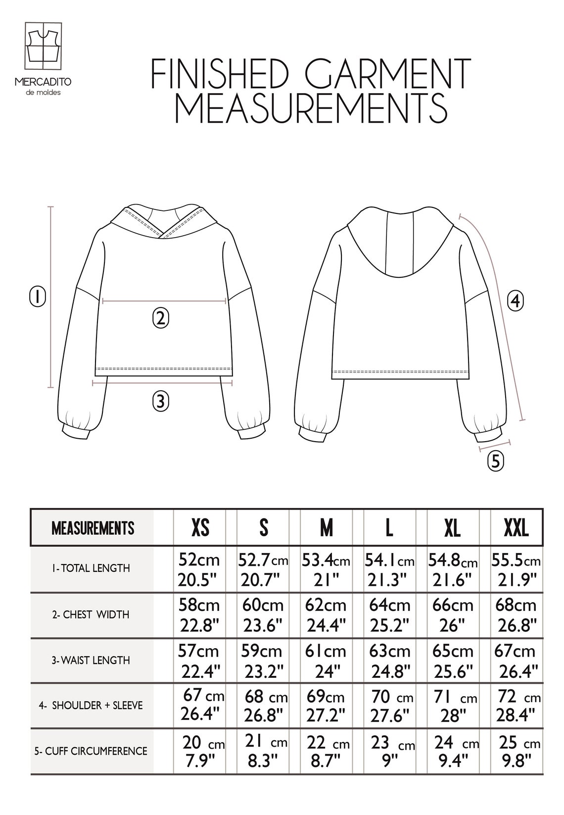 Oversized Hoodie PDF Sewing Patterns XS to XXL Digital | Etsy