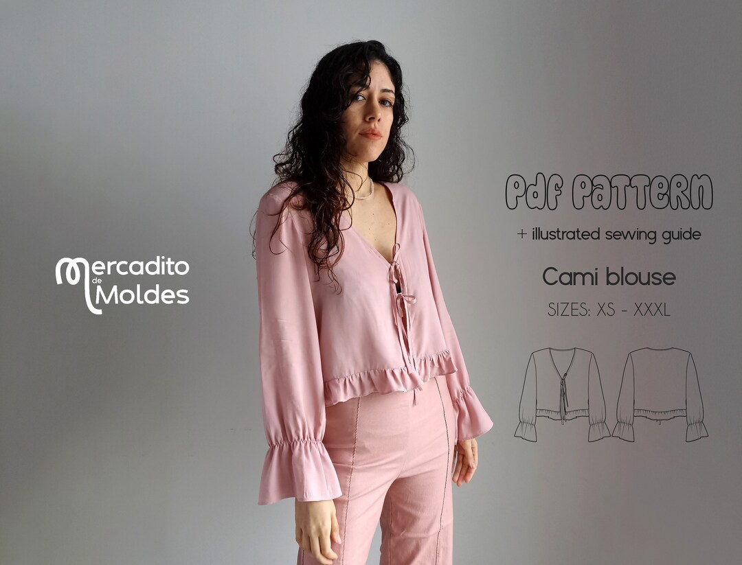 Cami Blouse PDF Sewing Patterns - XS to XXXL - Digital Patterns + Sewing Guide - Etsy