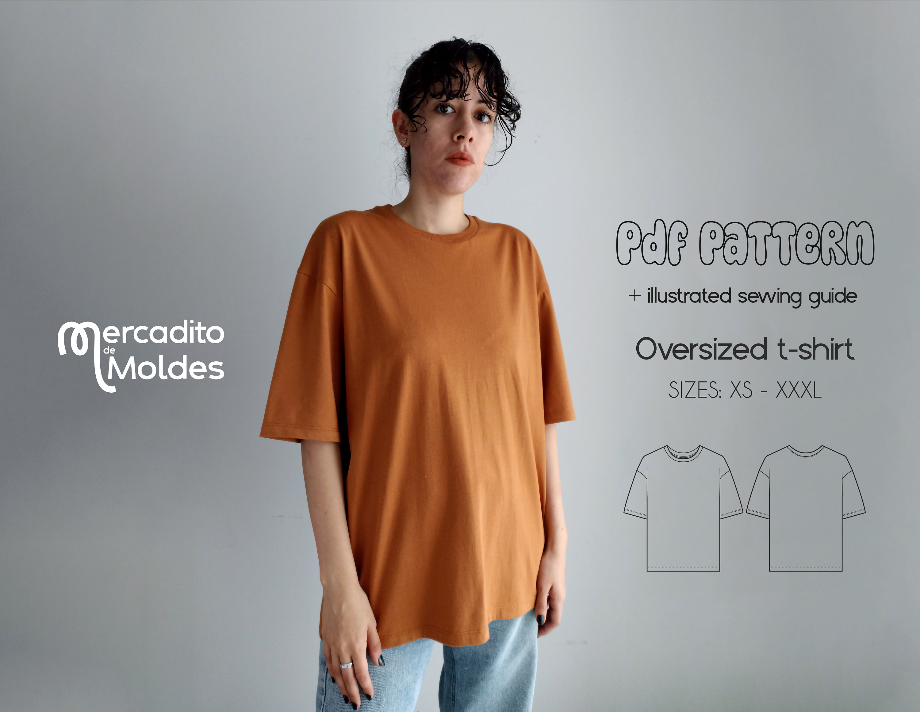 Oversized T-shirt PDF Sewing Patterns XS to XXXL Digital Patterns ...