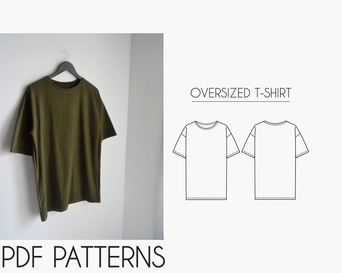 Oversized T-shirt PDF Sewing Patterns XS to XXL Digital - Etsy