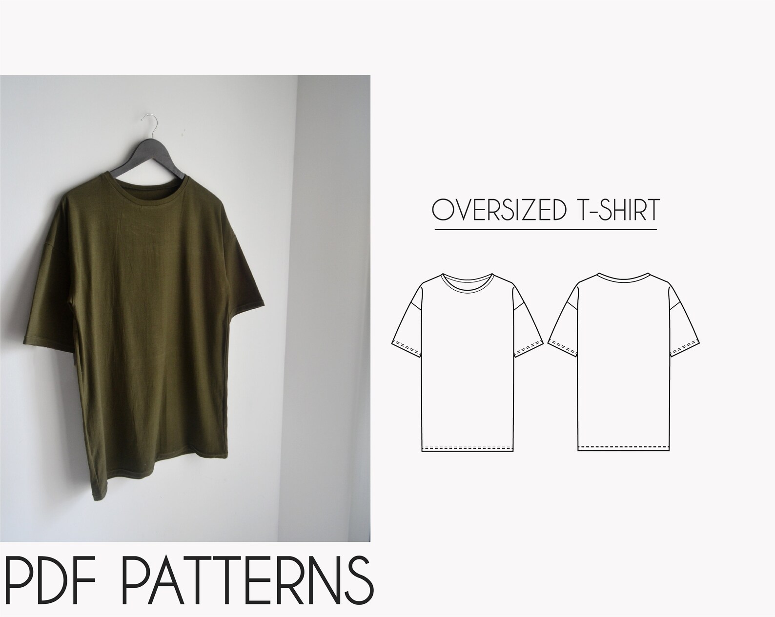 Oversized T-shirt PDF Sewing Patterns XS to XXL Digital - Etsy