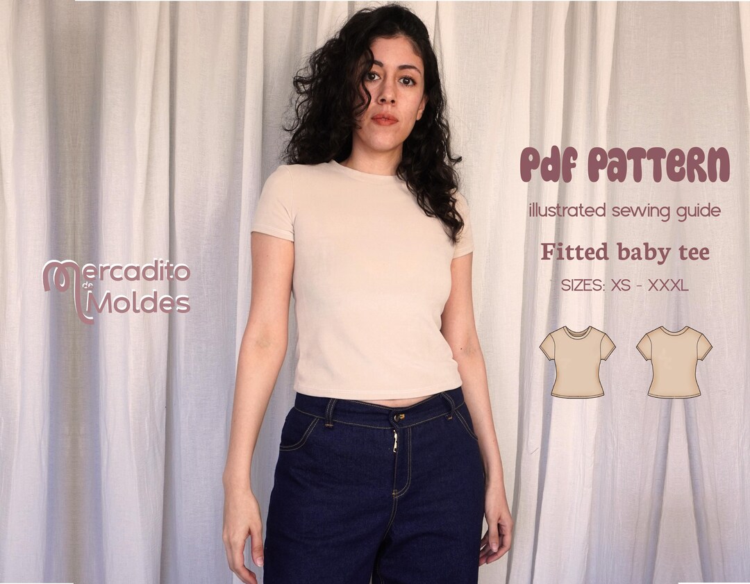 Fitted Baby Tee PDF Pattern - XS–XXXL - Digital Download with Sewing ...