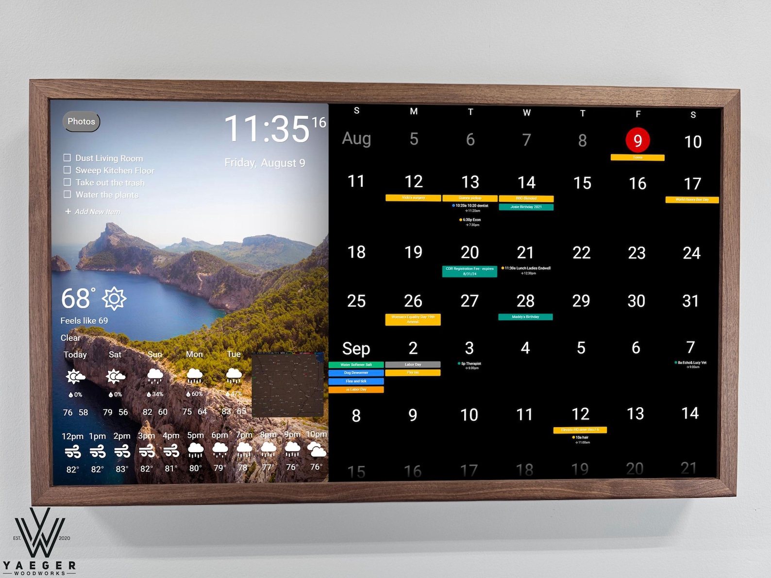 24in Touchscreen Smart Calendar / Dakboard/ Smart Wall Display / Photo ...