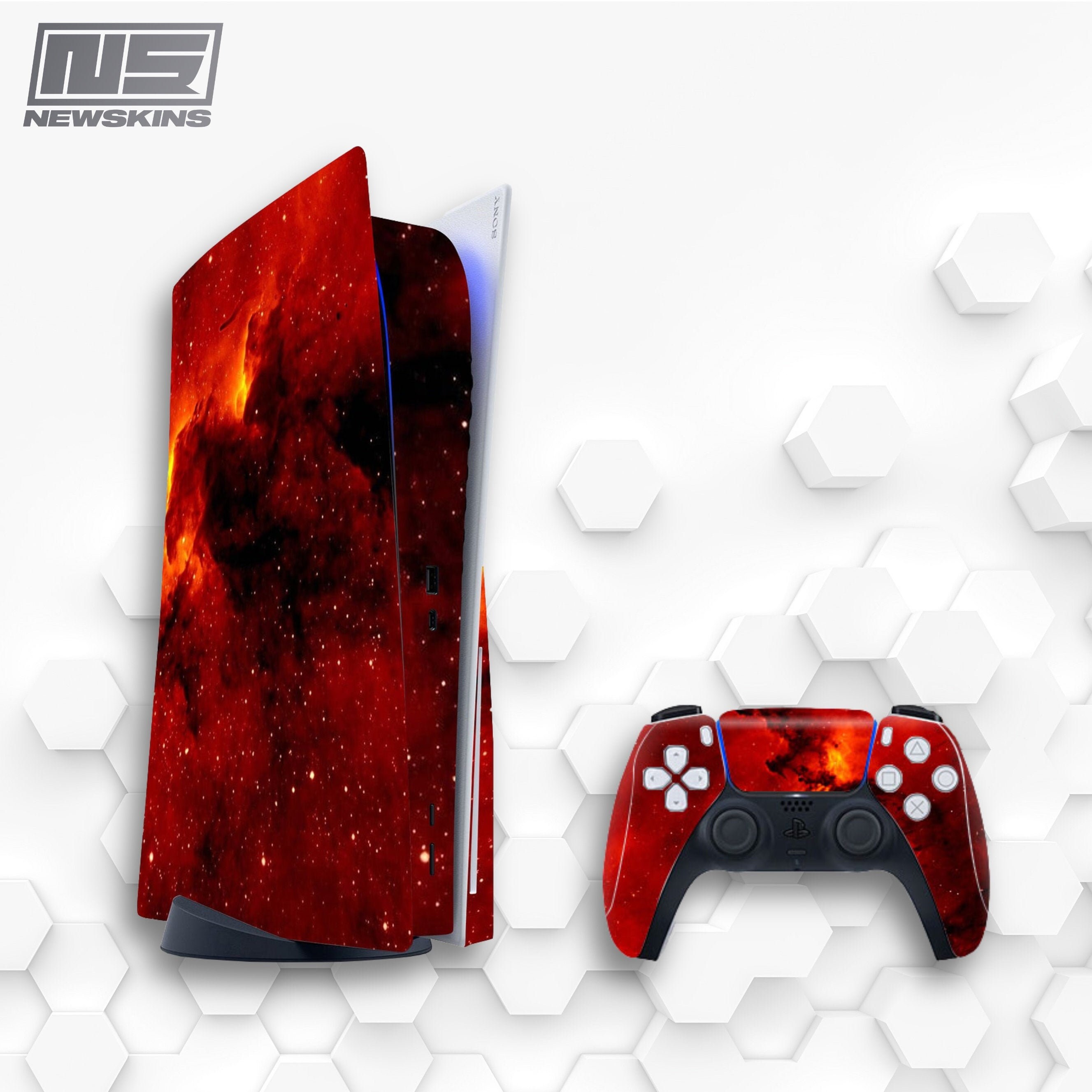 PS5 Skin Red Galaxy Playstation 5 Astral Space Cosmos Full | Etsy