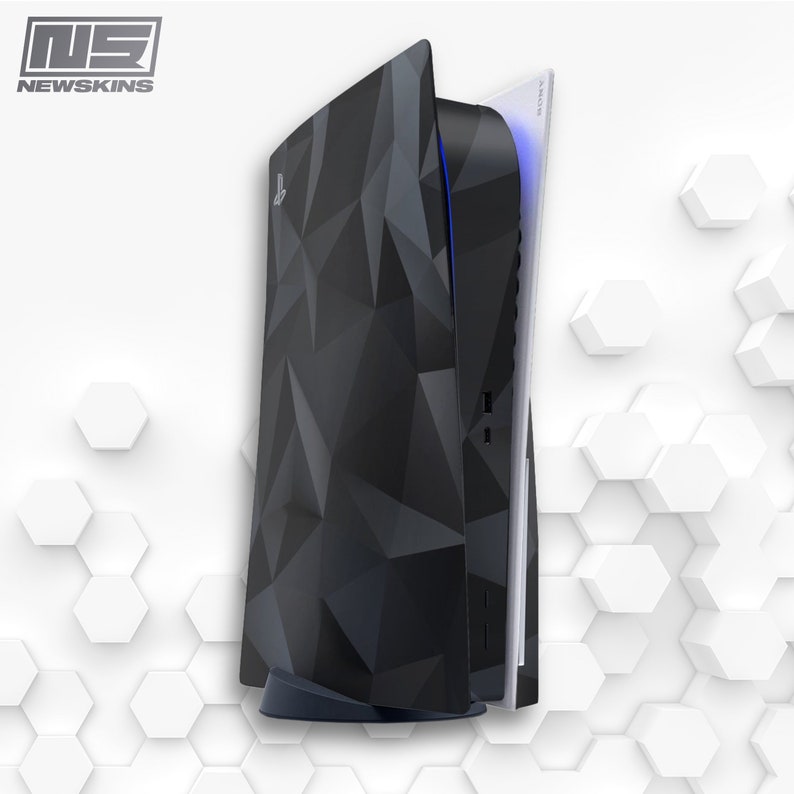 PS5 Skin Black Geometric Playstation 5 Polygon Full Vinyl Wrap | Etsy