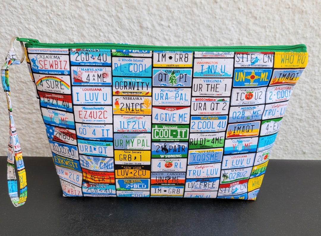 License Plate Wristlet Purse | Fabric Wristlet Clutch | Phone Purse ...