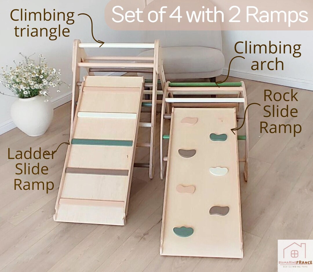 Montessori Climbing Set of 4 Items With Pillow for Kids Climb Triangle+ ...