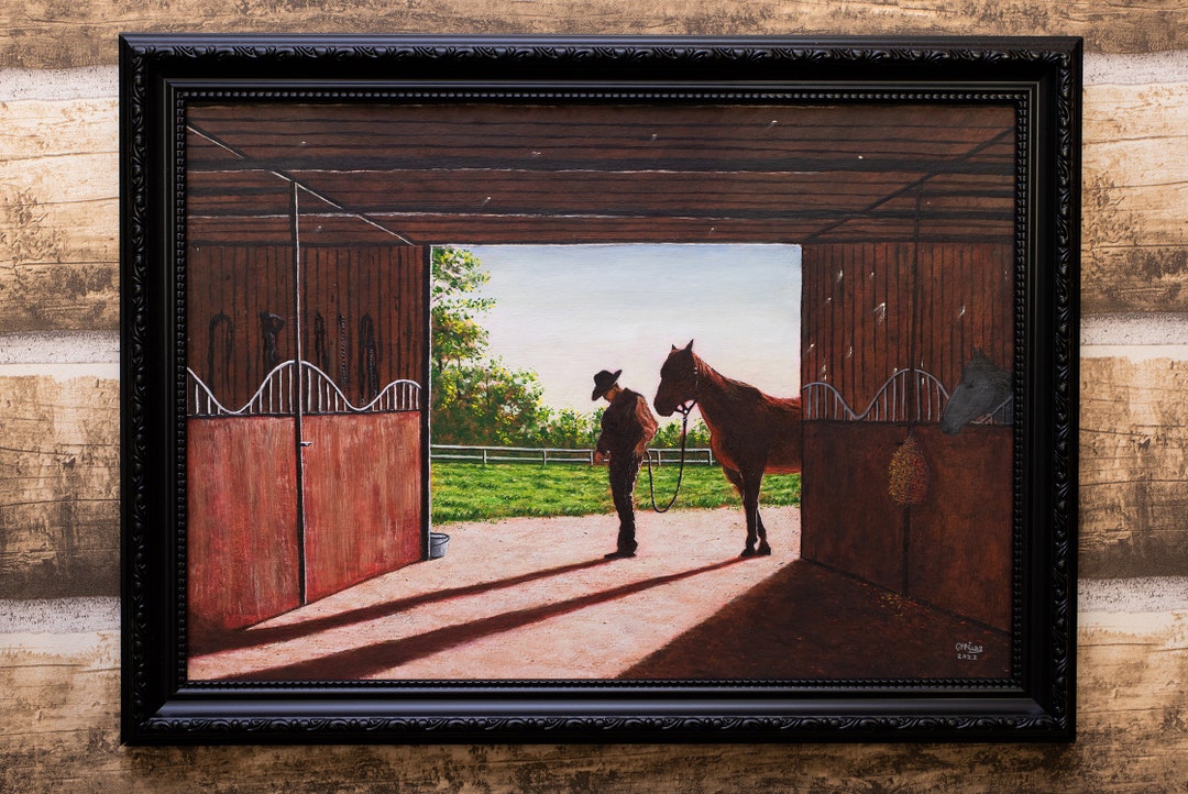 The Stables, Landscape, Oil Painting - Etsy