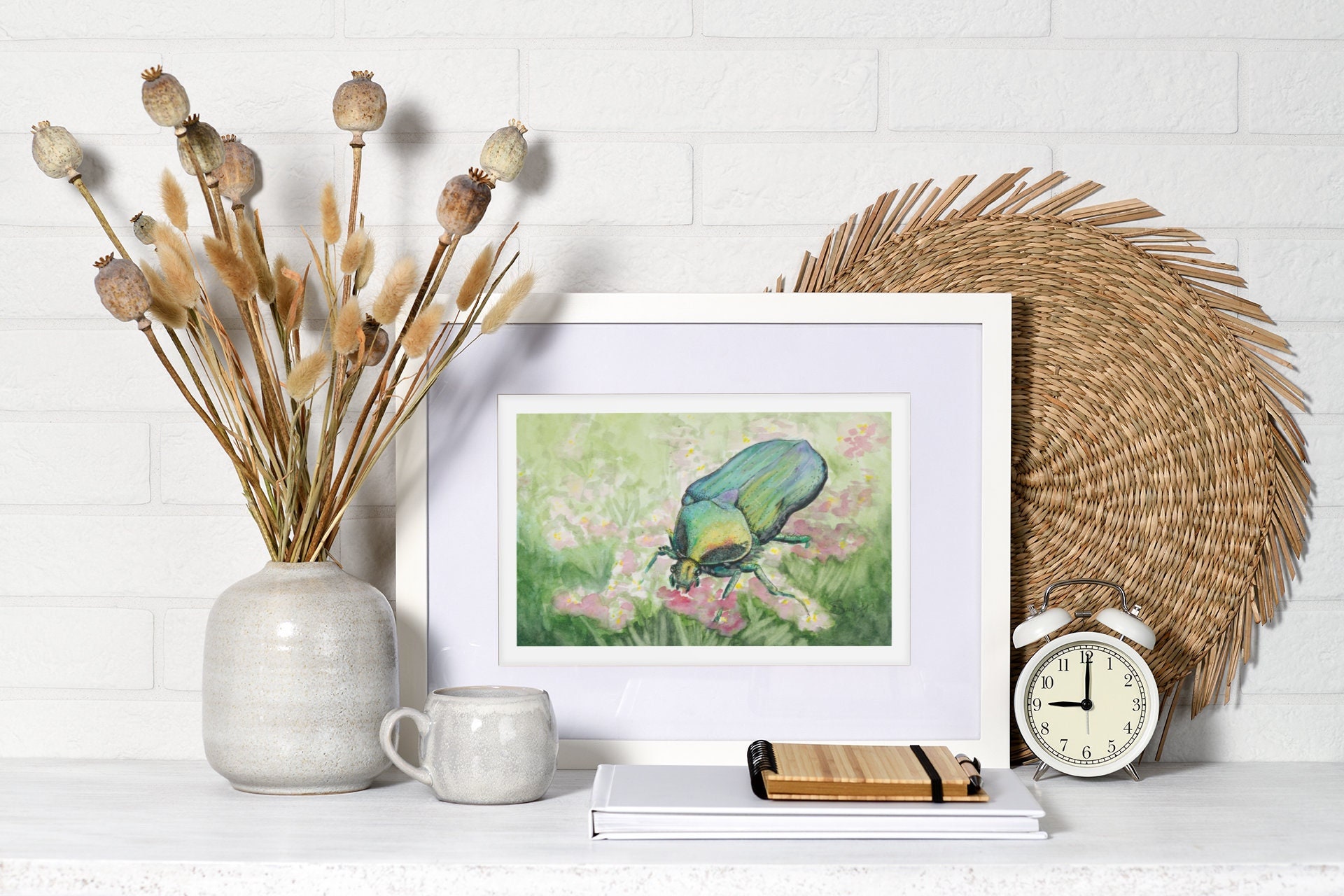 June Bug Art, Print of Original Watercolor, Insect Illustration - Etsy
