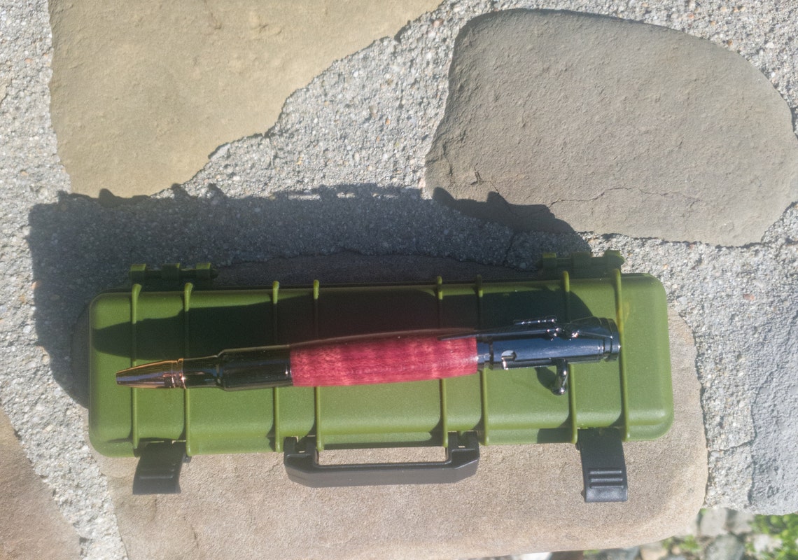 30 Caliber Gun Metal Bolt Action Pen Purpleheart Walnut Maple Cherry ...