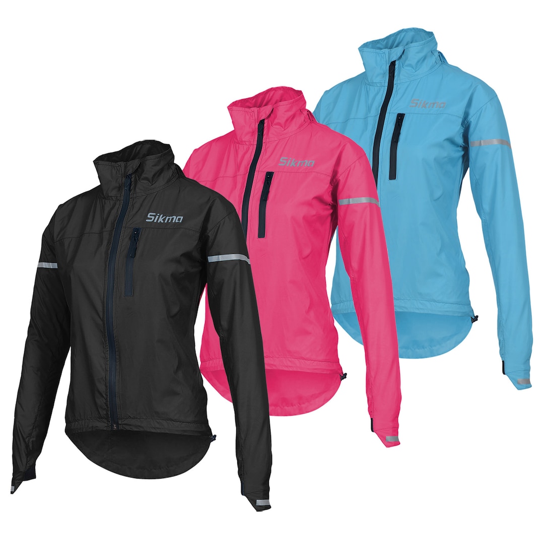 Women Girls Ladies Cycling Rain Jacket Hooded Casual Wear Waterproof ...