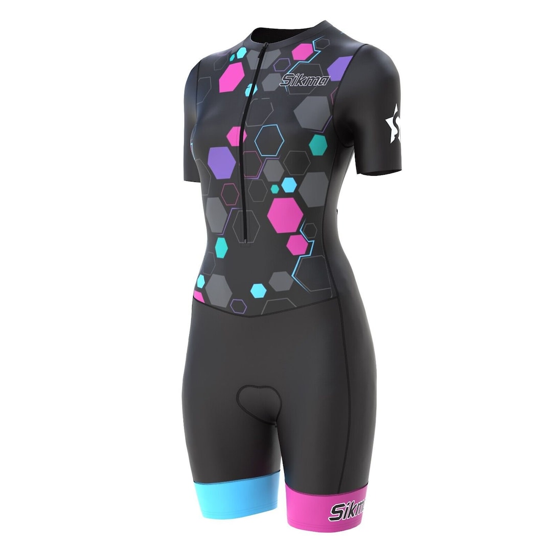 Women Tri Suit Ladies Triathlon Cycling One Piece Swimming Running ...