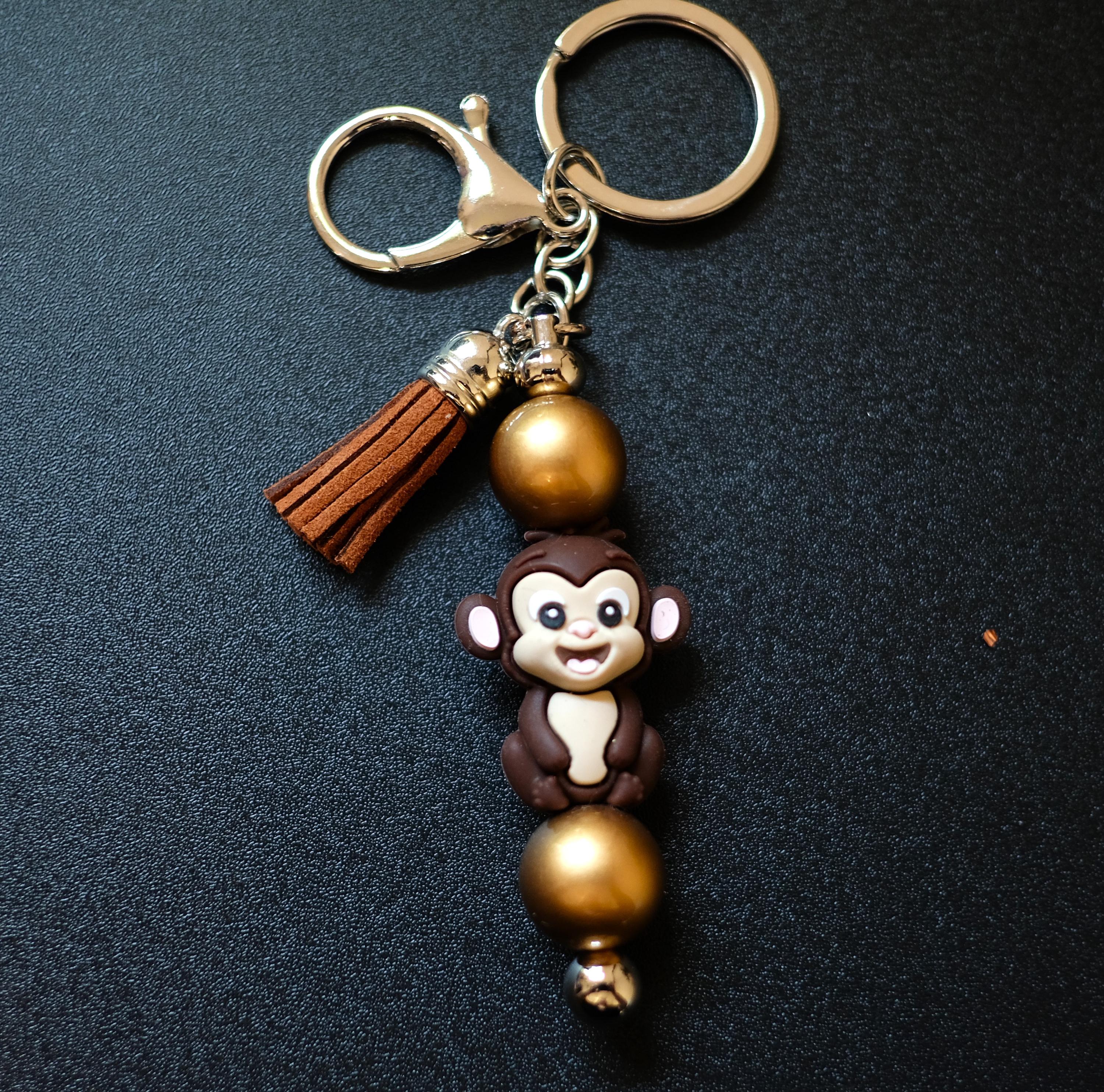 Fun Handmade Beaded Keychains, Tassel, Lobster Claw, Monkey, Skull ...