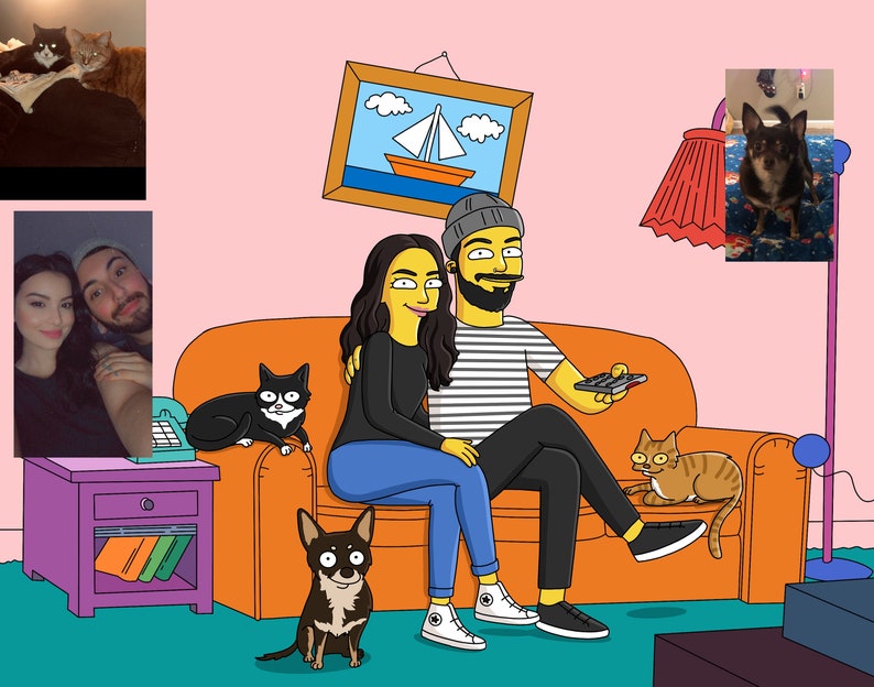 Simpsons Portrait,simpsons Family Portrait Custom, Simpsons Family ...