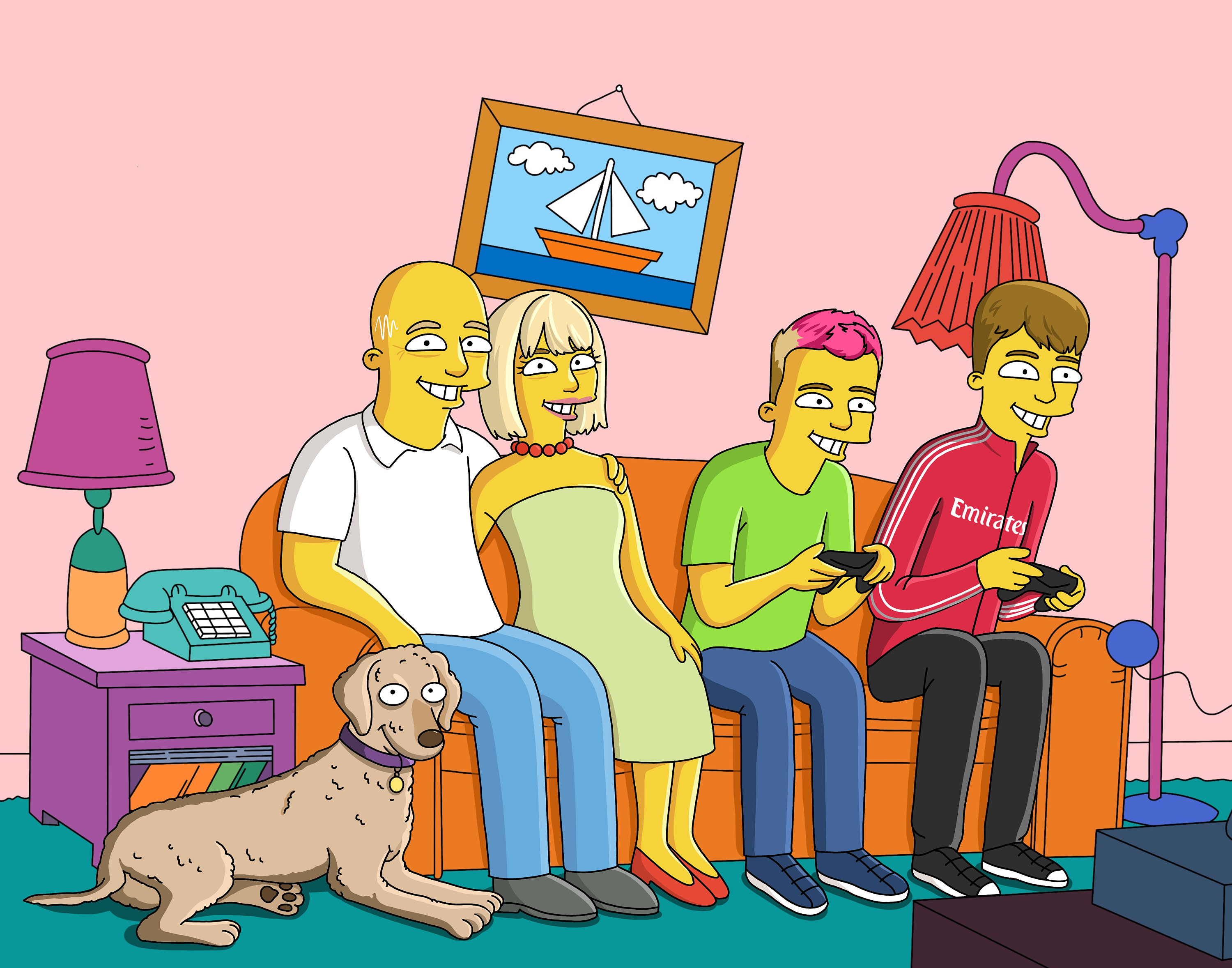 Color Me Yellow, Simpsons Cartoon Portrait,yellow Portrait, Custom ...