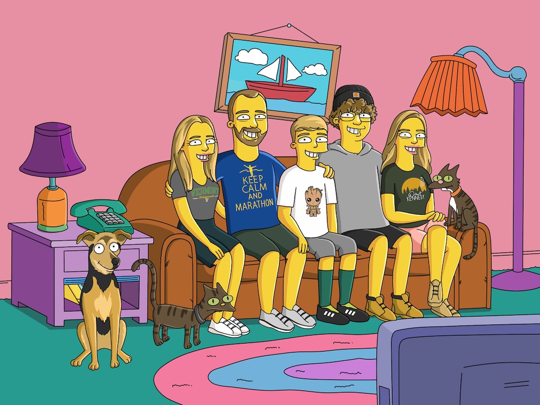 Simpsons Portrait,simpsons Family Portrait Custom, Simpsons Family ...