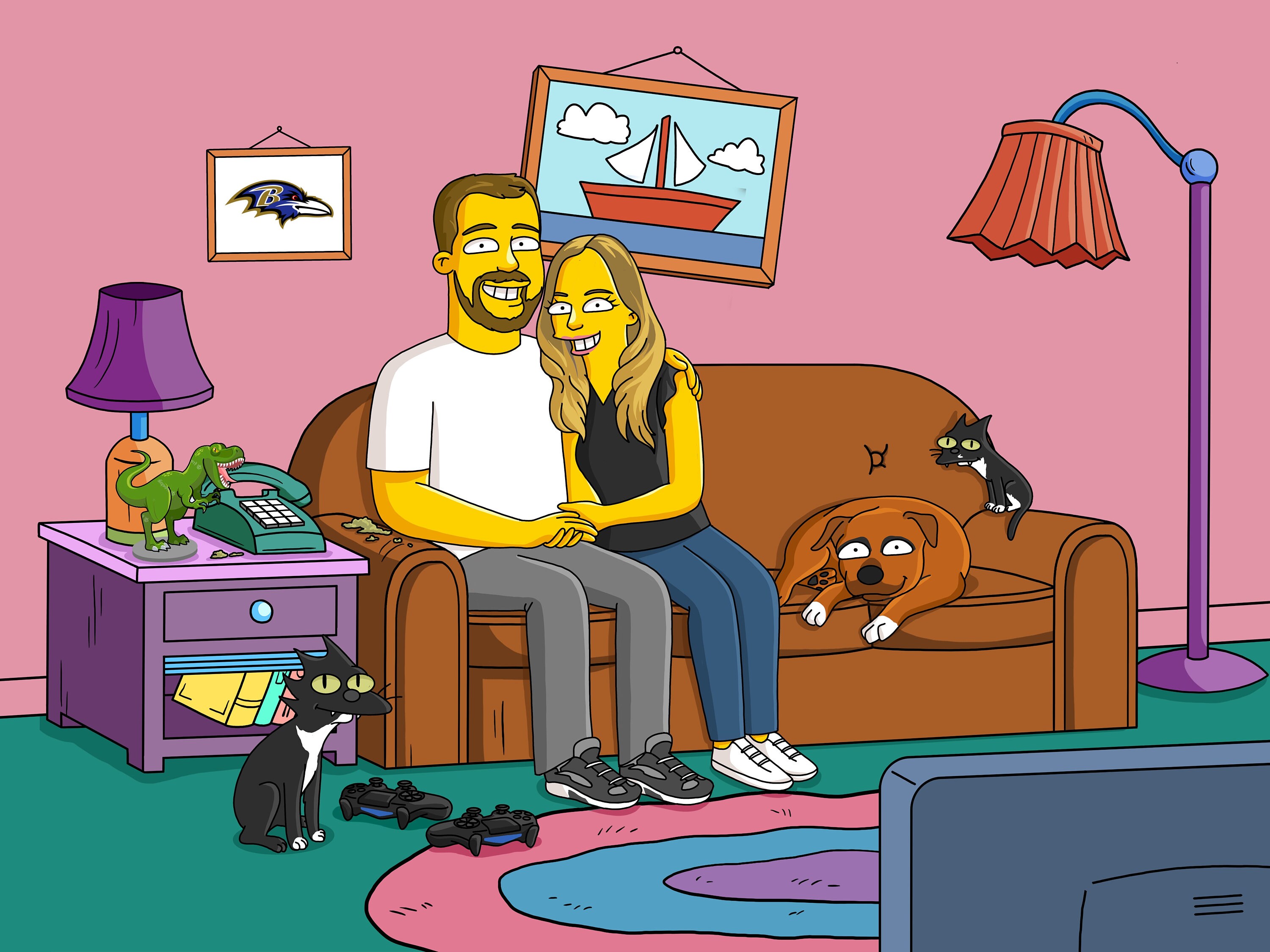 Simpsons Portrait,simpsons Family Portrait Custom, Simpsons Family ...