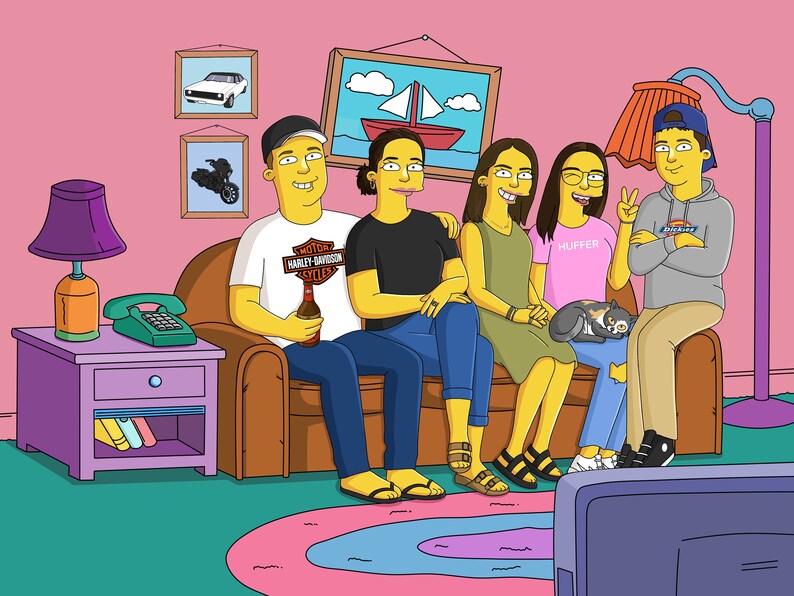 Simpsons Portrait,simpsons Family Portrait Custom, Simpsons Family ...