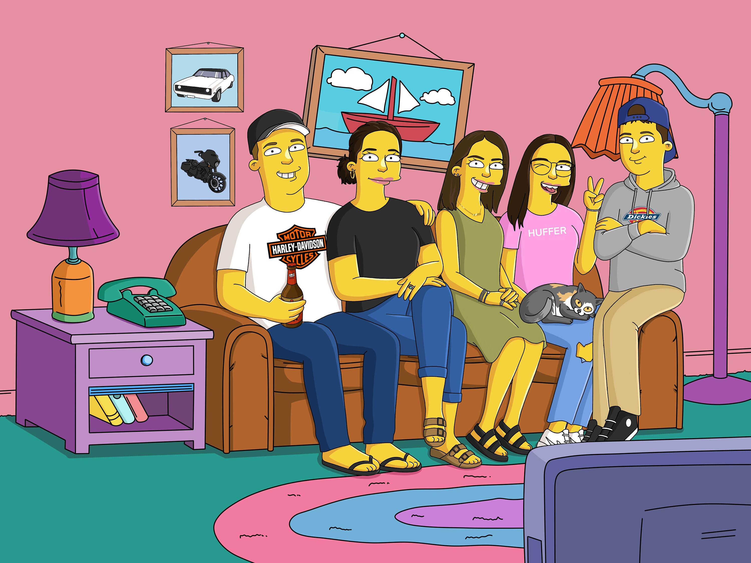 Simpsons Portrait,simpsons Family Portrait Custom, Simpsons Family ...