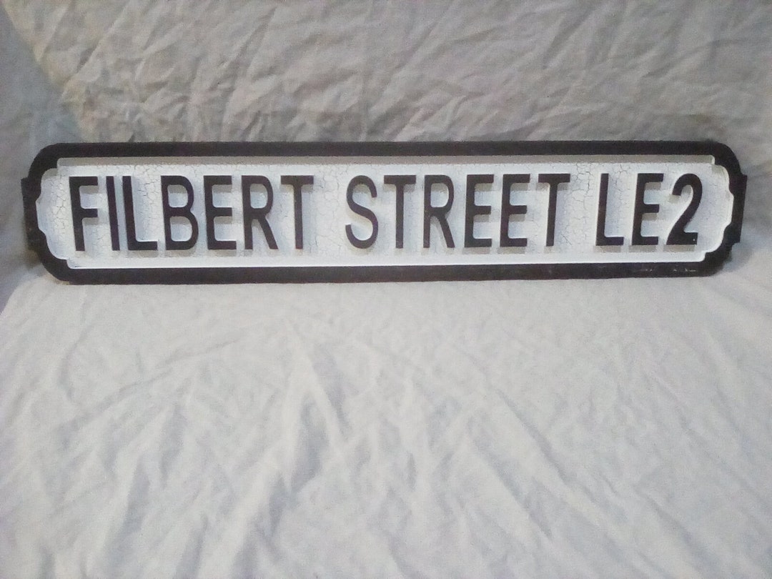 Retro Vintage FILBERT STREET LE2 Rustic Street Sign. Comes With Hanging ...