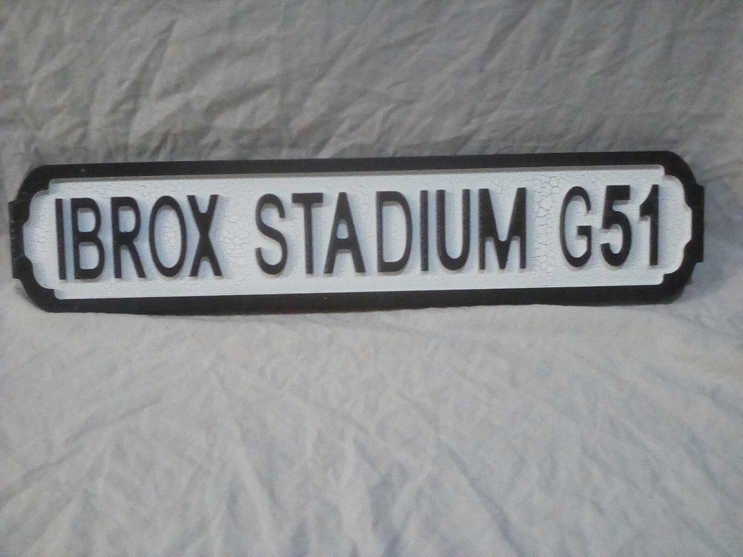 Retro Vintage IBROX STADIUM G51 Rustic Street Sign. Comes With Hanging ...