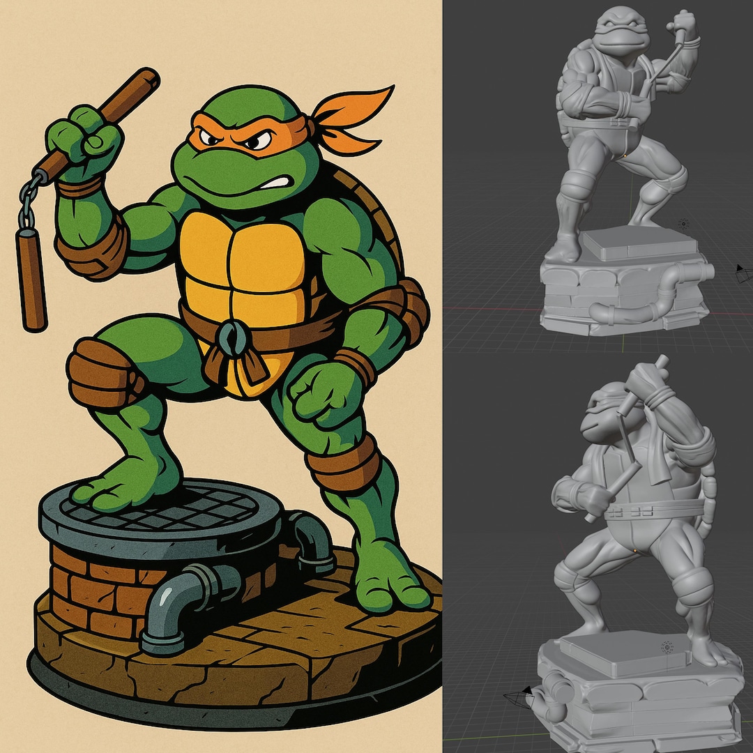 Michelangelo (teenage Mutant Ninja Turtles) Out From the Sewer - Etsy