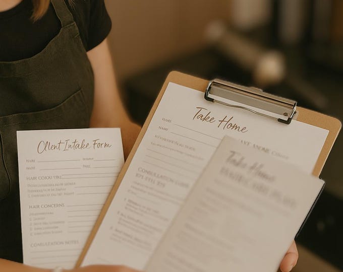 Stylist Client Form Bundle | Intake, Color Formula Card & Hair Care ...