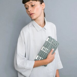 Avant Garde Red & Gold Vegan Clutch Statement Purse, Elegant Modern ...