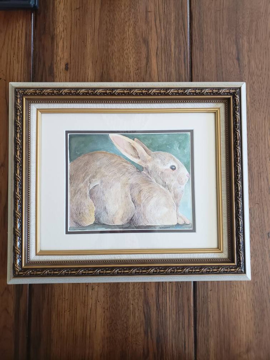 Vintage Framed Original Rabbit Artwork Hand Painted Mixed - Etsy
