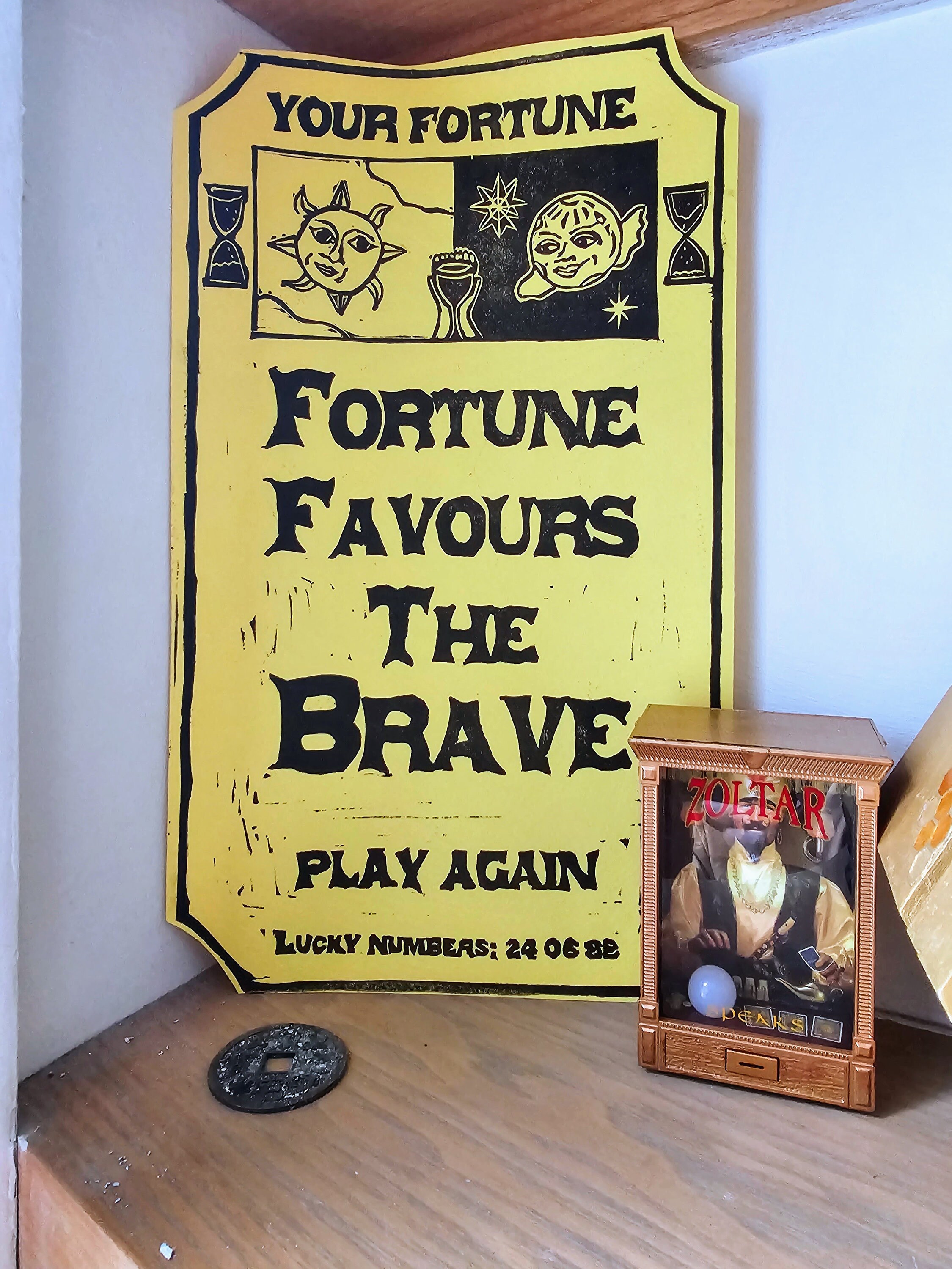 Zoltar Fortune Teller Ticket Original Linocut Print - Etsy