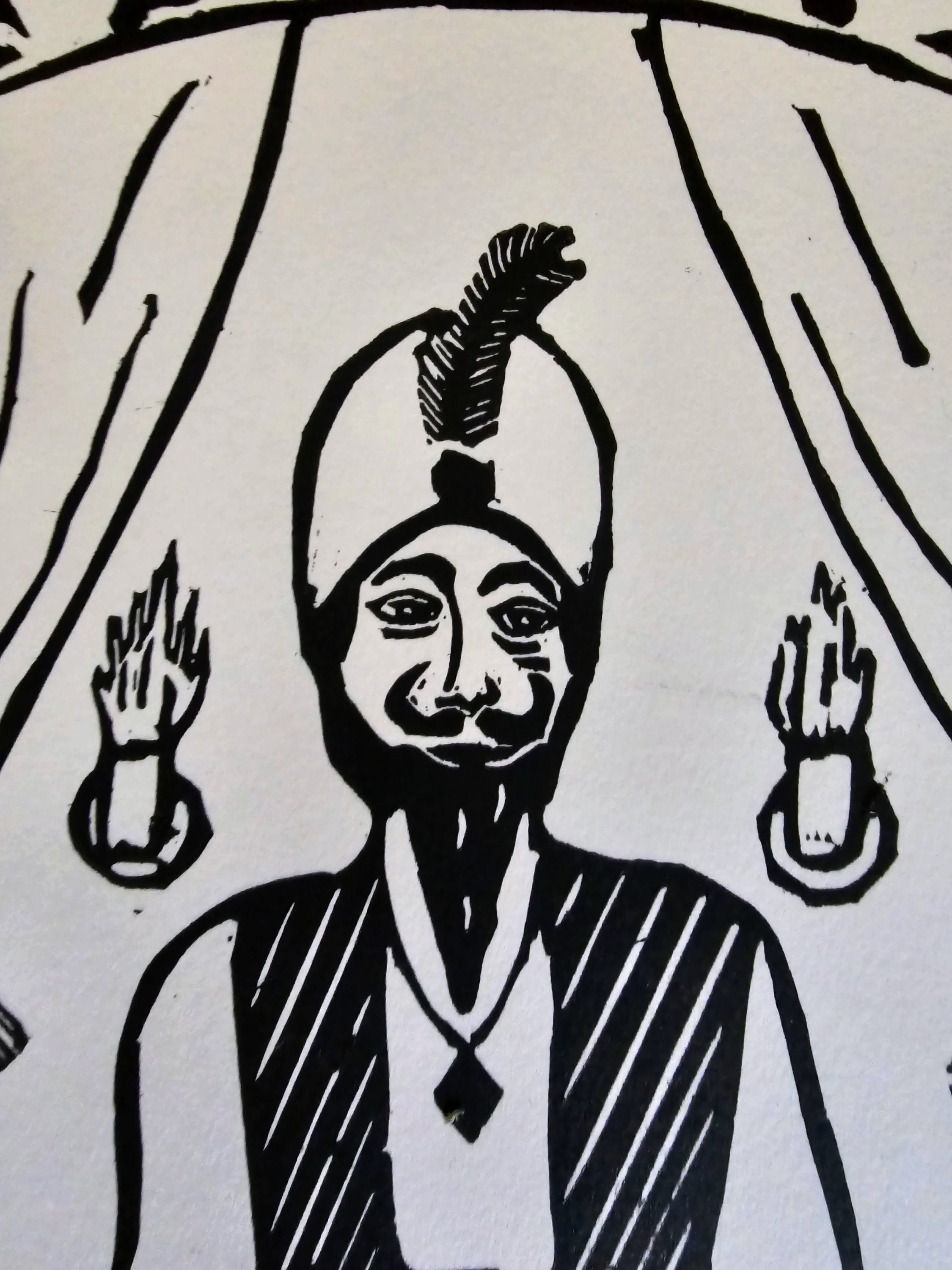 Zoltar Black and White Original Linocut Print - Etsy